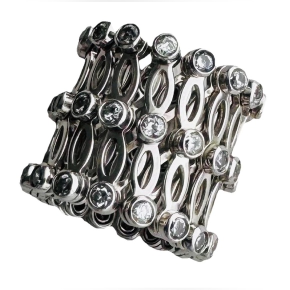 Jewelry | Vintage Convertible Concertina Ring Bracelet Cz Stones Ksb ...